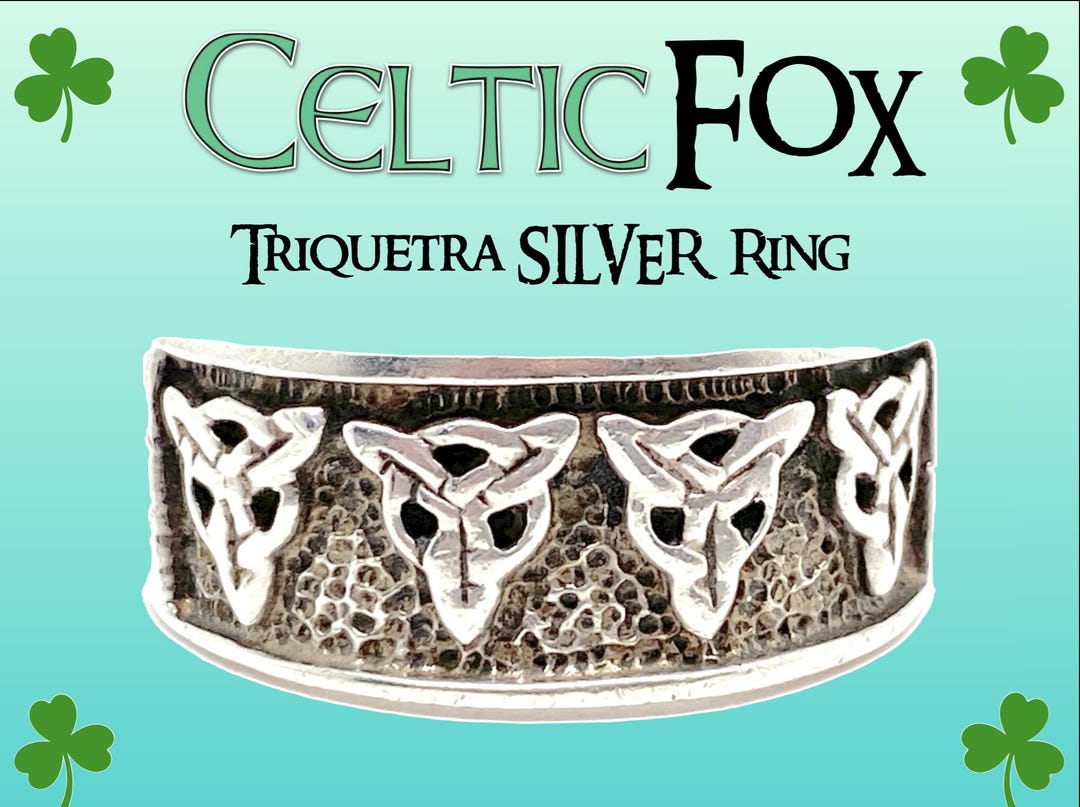 Unusual Triquetra Celtic Fox Celtic Knot Sterling Silver Vintage Ring ...
