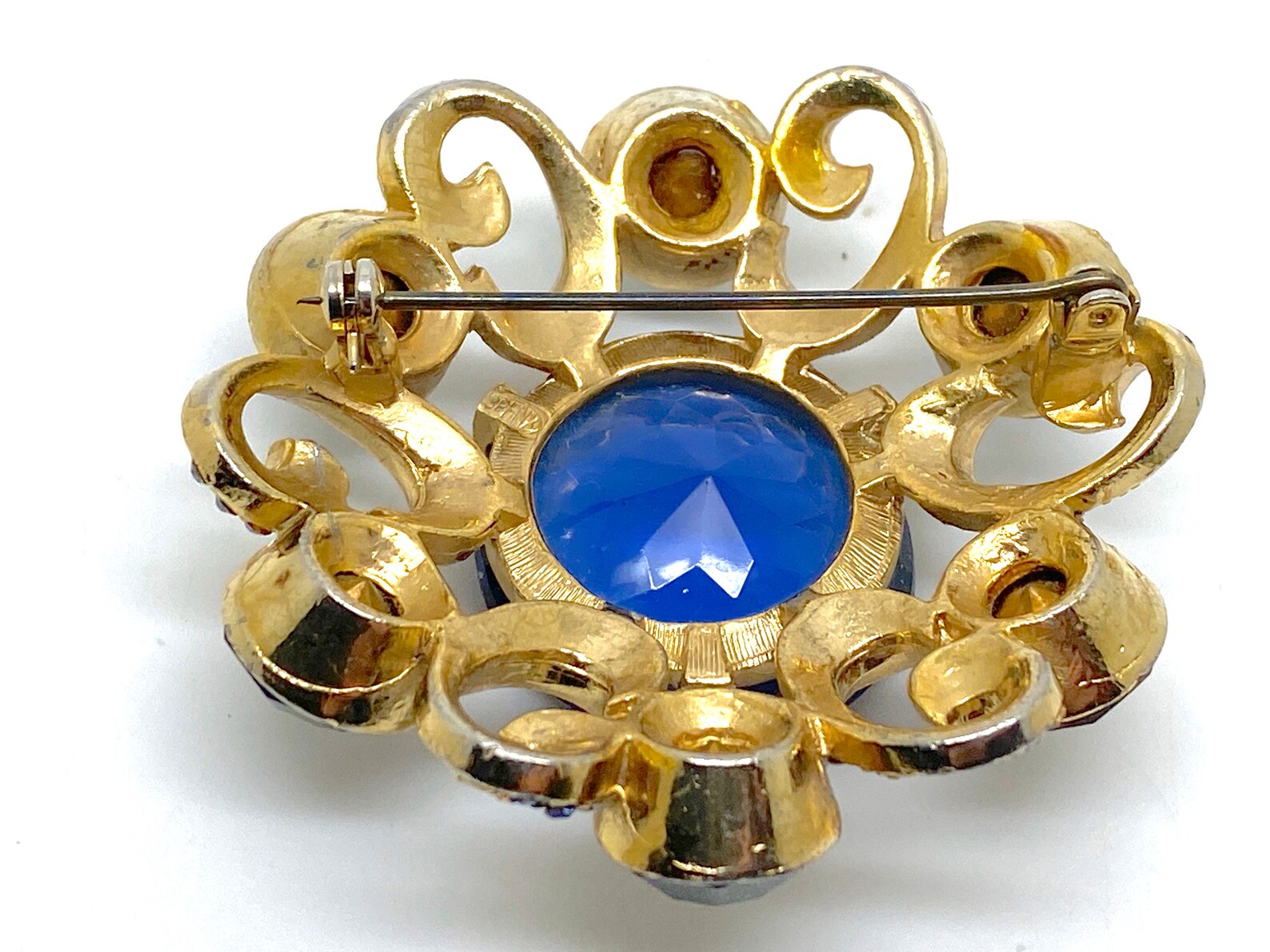 Large Vintage SPHINX Blue Crystal Statement Brooch - Etsy