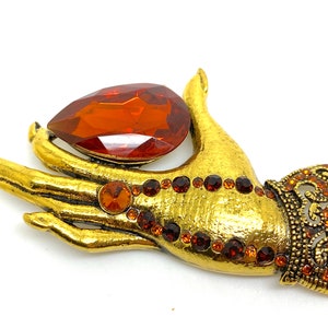 Ornate Bejewelled victorian Hand Brooch - Etsy