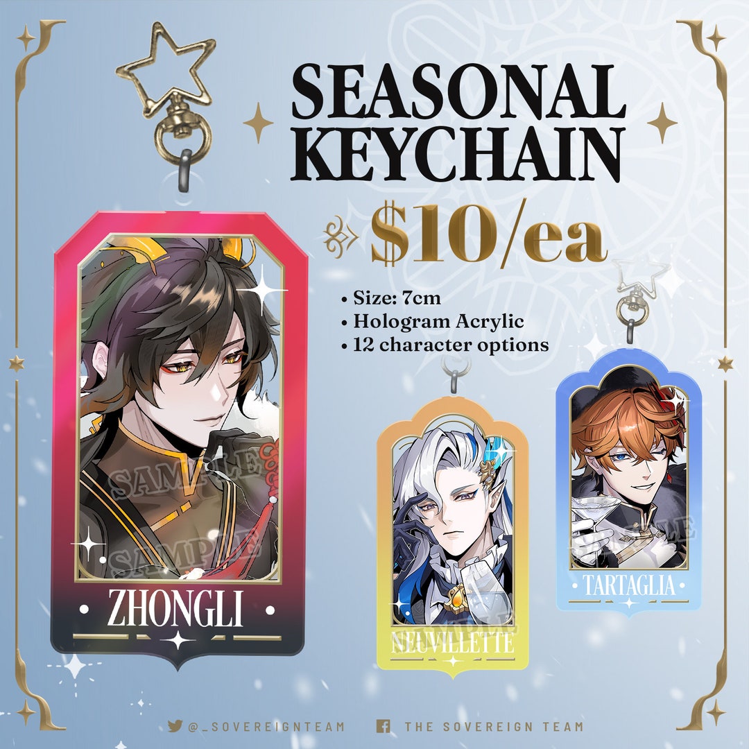 Genshin Impact Hologram Keychain Seasonal Keychain - Etsy