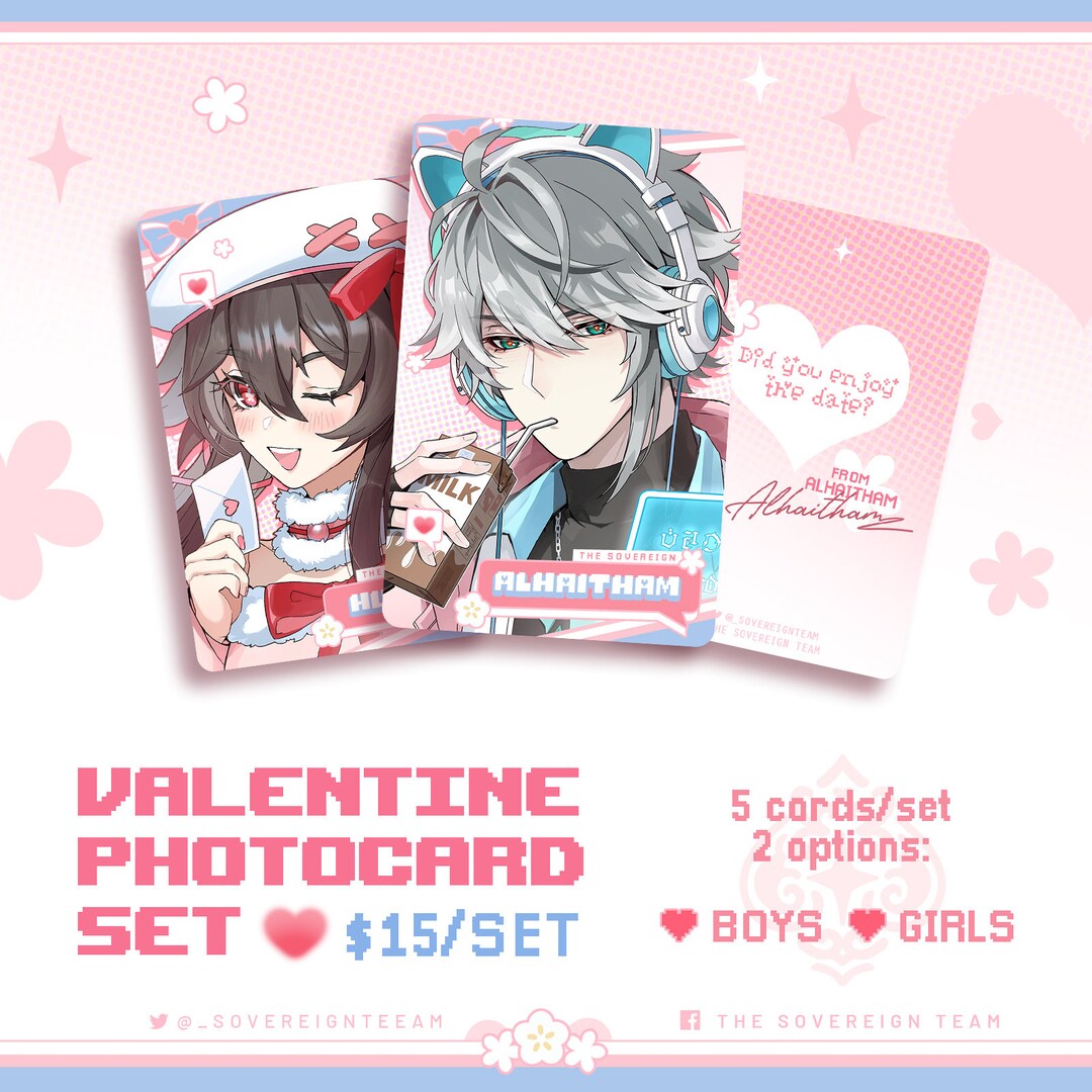Genshin Impact VALENTINE Photocards Set - Etsy