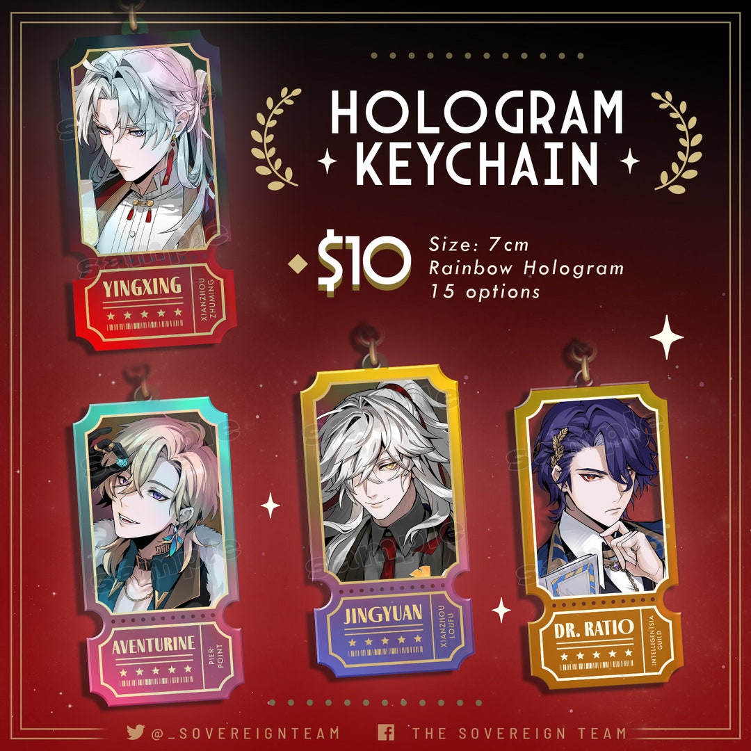 Honkai Star Rail Hologram Keychain HSR Red Carpet - Etsy