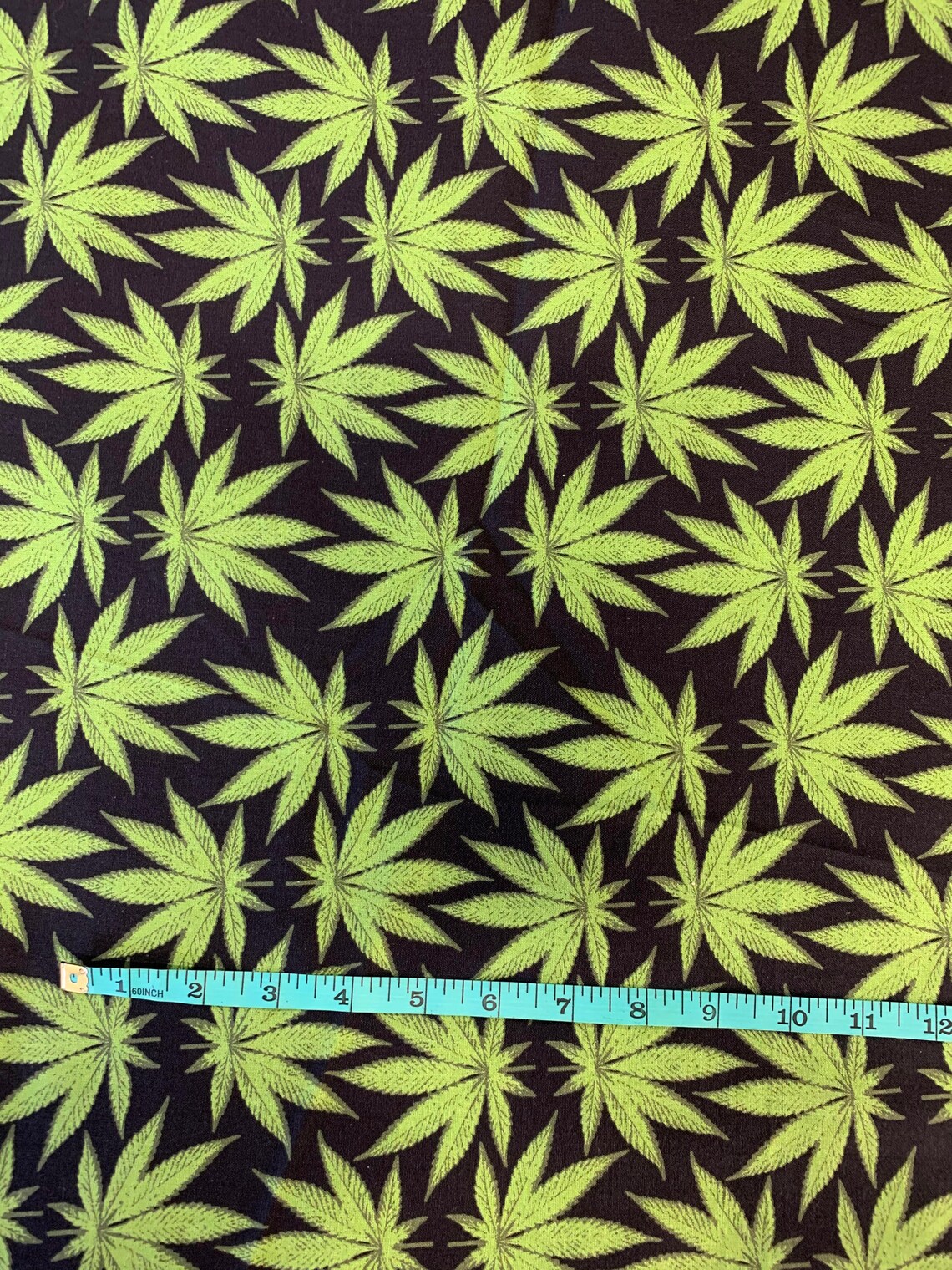 Dark Green Marijuana Leaves Print Fabric 100% Cotton - Etsy