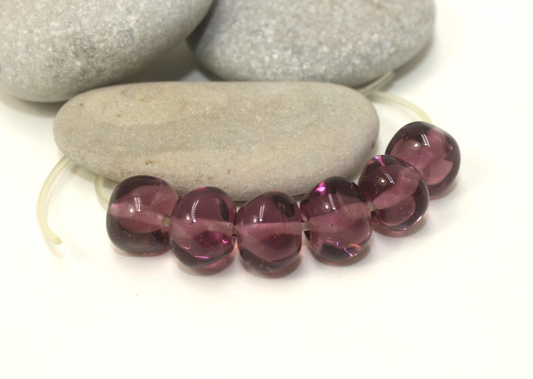 Glass Nuggets Beads 12mm, Light Purple, 6/8/10pcs, Artisan Free Form ...