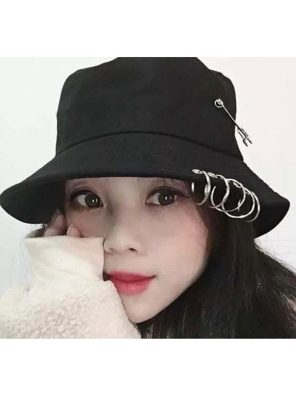 Kpop Piercing Bucket Hat, Korean Style Hat, Cool Fisherman Hat, Unisex ...