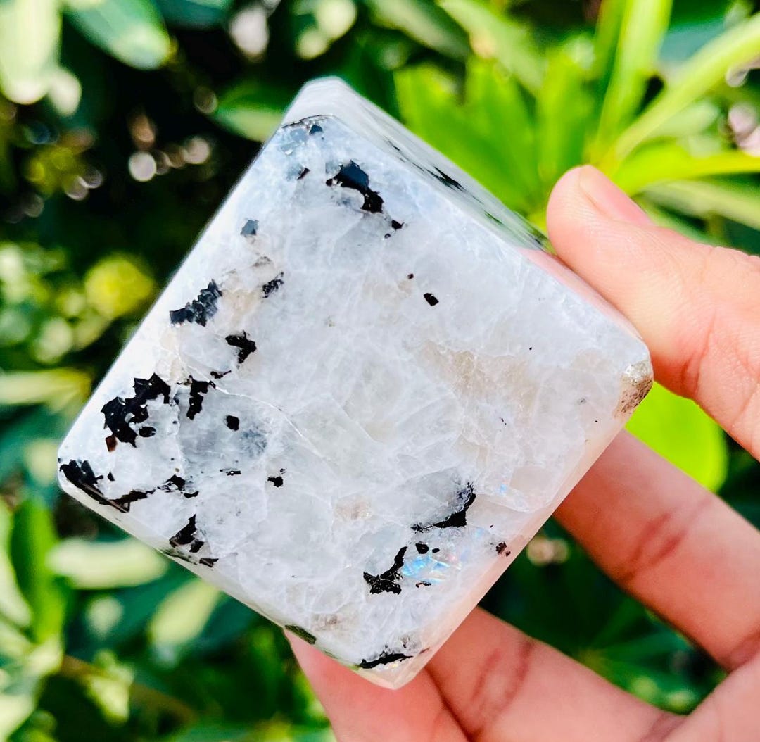 Rainbow Moonstone Cube: 50MM Healing Crystal, India - Etsy