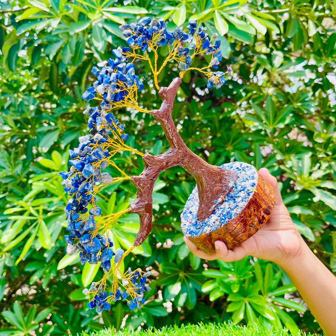 Lapis Lazuli Tree, Feng Shui Tree of Life Bonsai, Home Decor Crystal ...