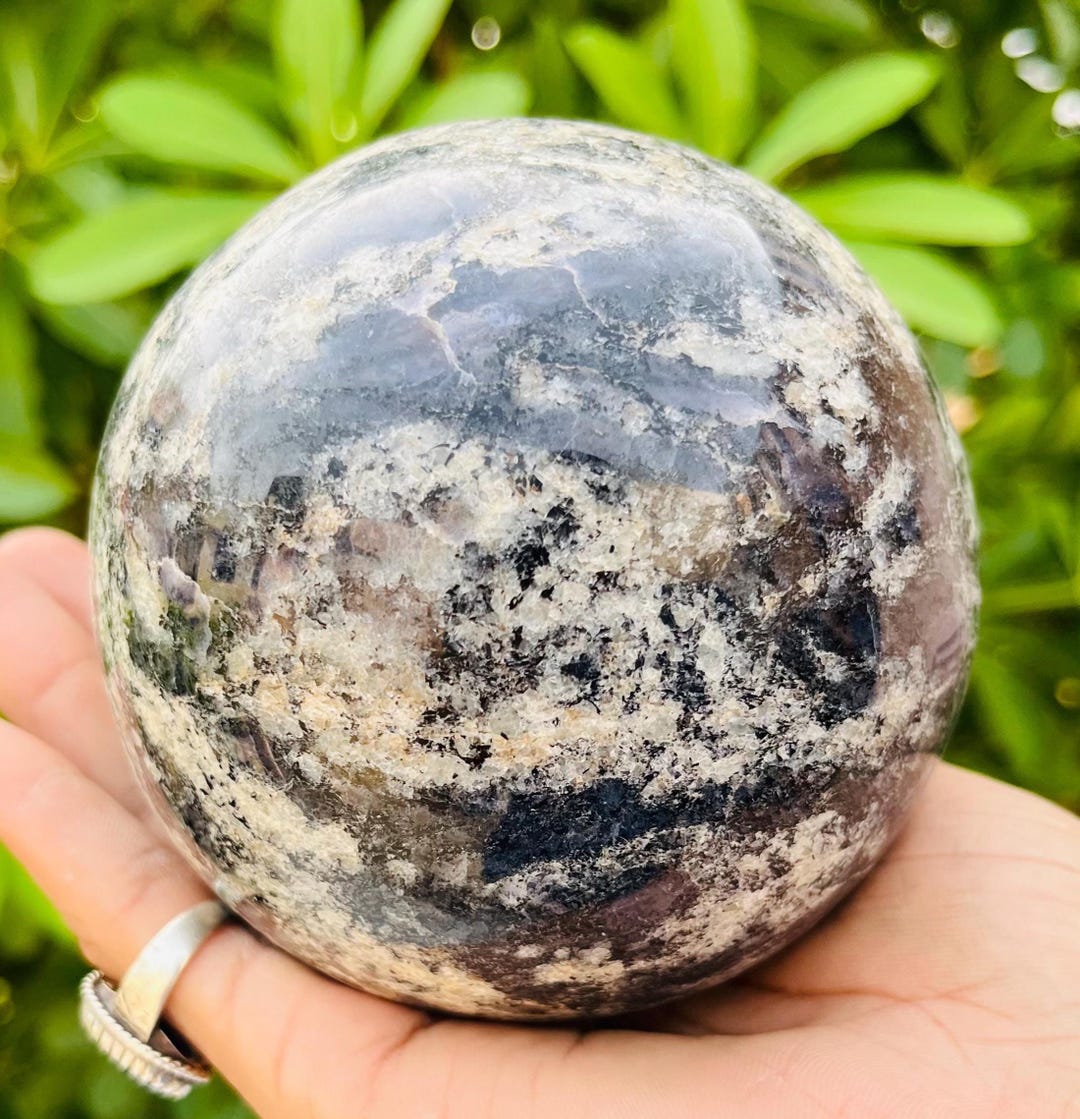 Natural 110MM Blue Iolite Stone Sphere Metaphysical Spirit Power ...