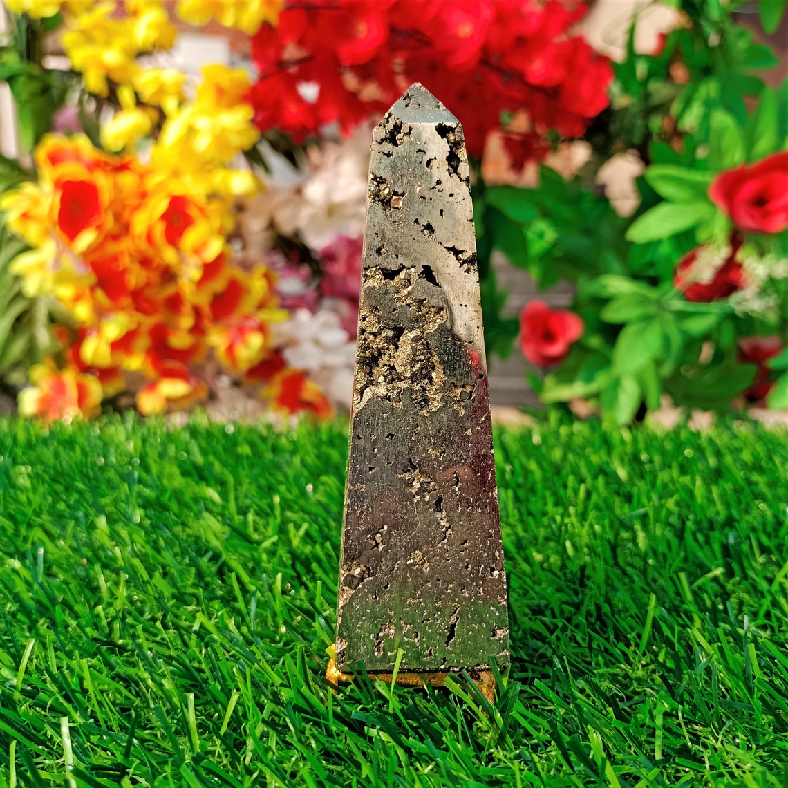 Natural 100MM Golden Pyrite Stone Metaphysical Healing Spirit Power ...