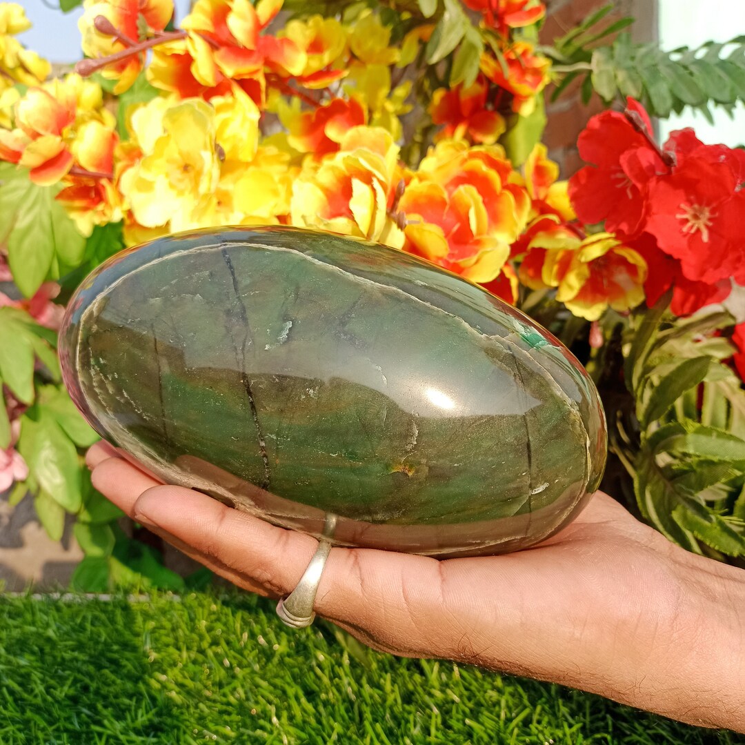 Natural 170MM Green Vivianite Stone Lingam Metaphysical Meditation ...