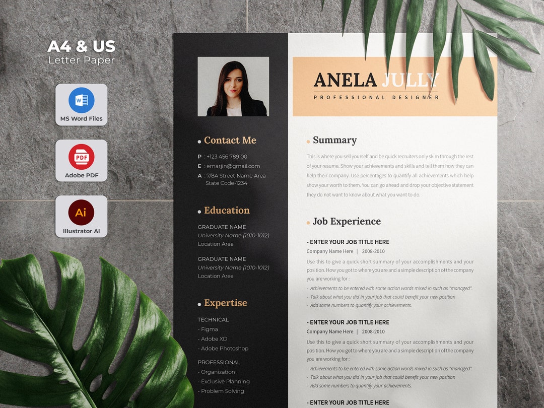 Minimalist Resume Template Word Professional Resume Modern Executive ...
