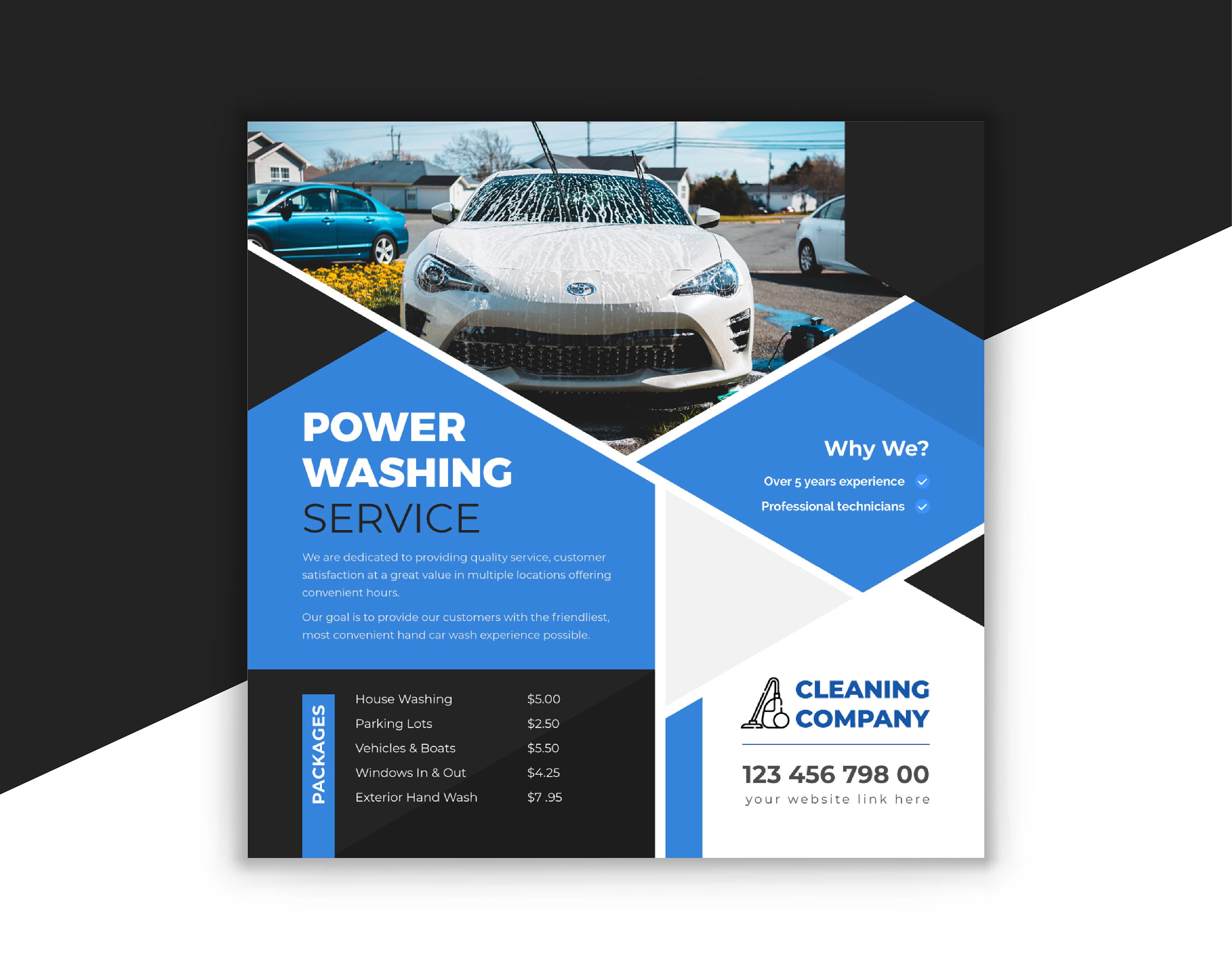 Car Washing Social Media Post Template. Power Washing Instagram Post ...