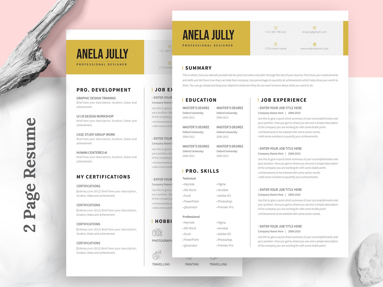 Resume Template for MS Word Professional CV Template - Etsy