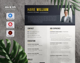 Chic and Design CV Resume Template CV Template Modern - Etsy
