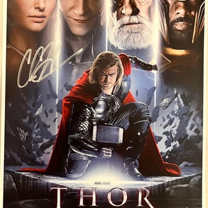 Chris Hemsworth Signed THOR 11x17 Movie Poster Certification HOLOGRAM ...