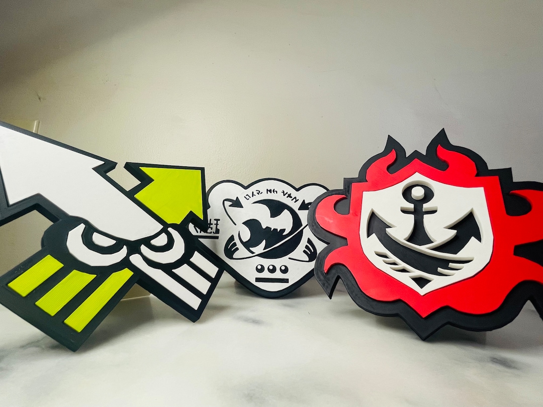 4 Splatoon Inspired Display Badges Statues ! Grizzco, Turf War, Anarchy ...