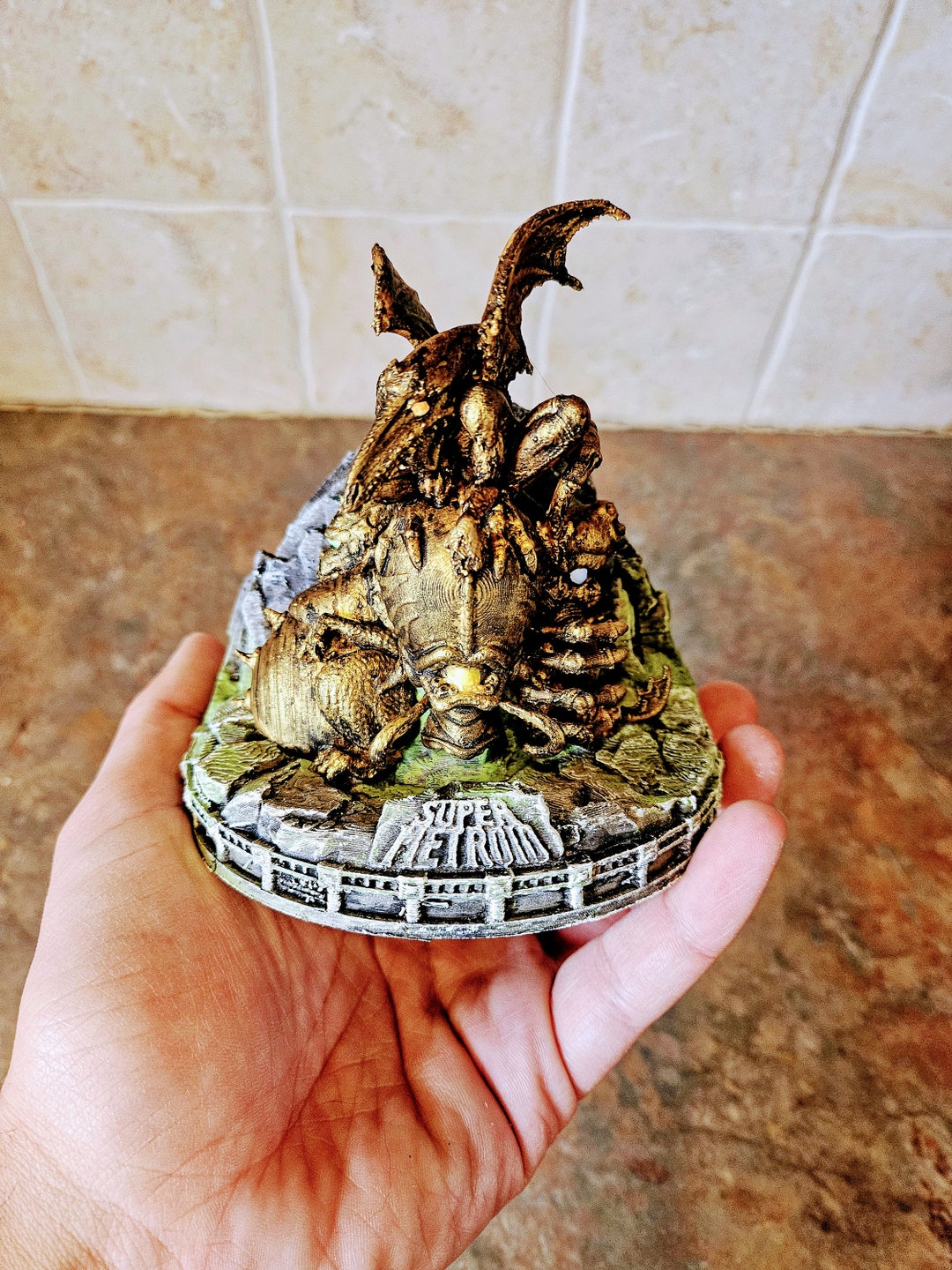 Super Metroid Inspired Mini Golden Statue Handpainted MADE TO ORDER - Etsy