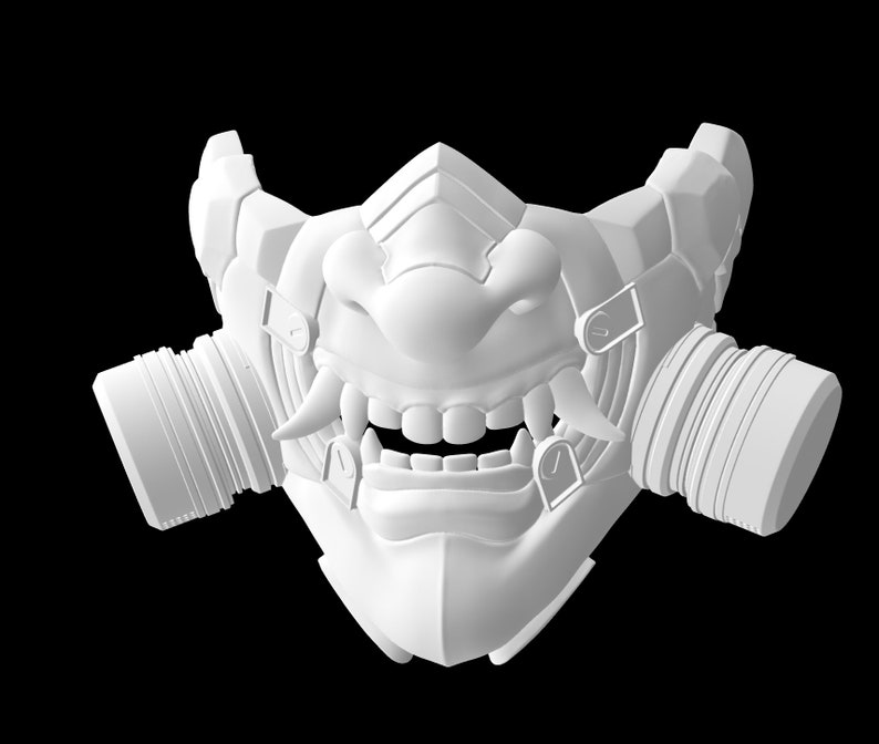 Oni Gas Mask 3d Print Ready Stl File Etsy Uk