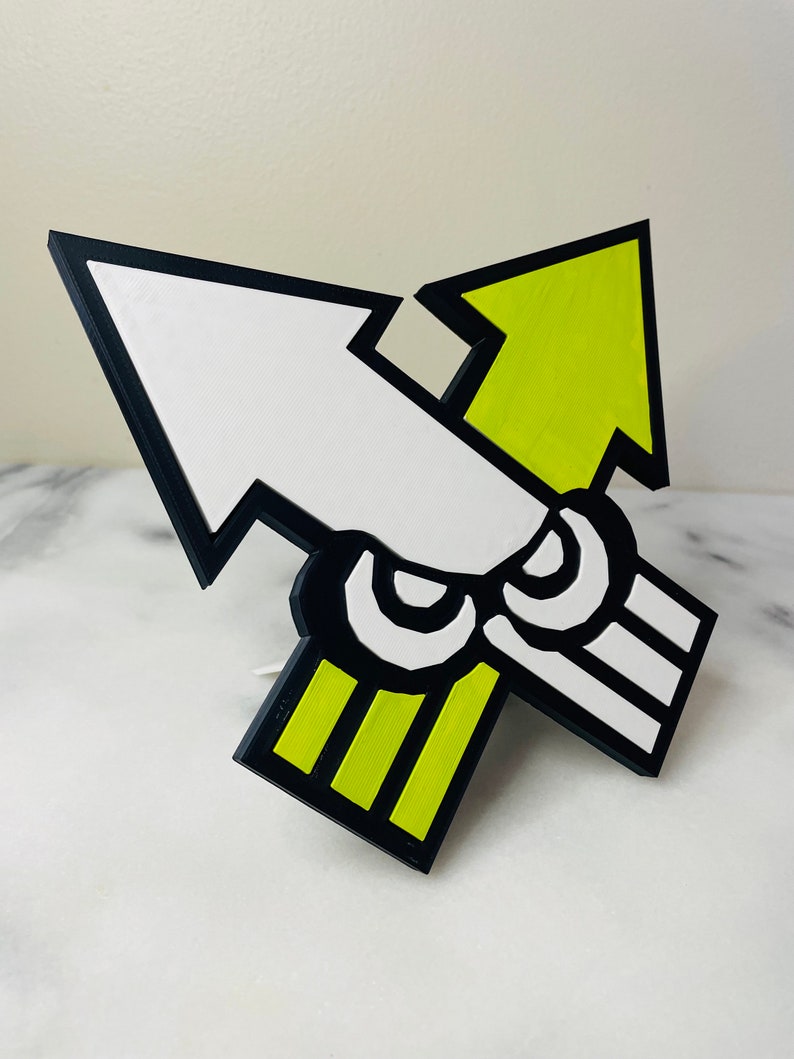 4 Splatoon Inspired Display Badges Statues ! Grizzco, Turf War, Anarchy ...