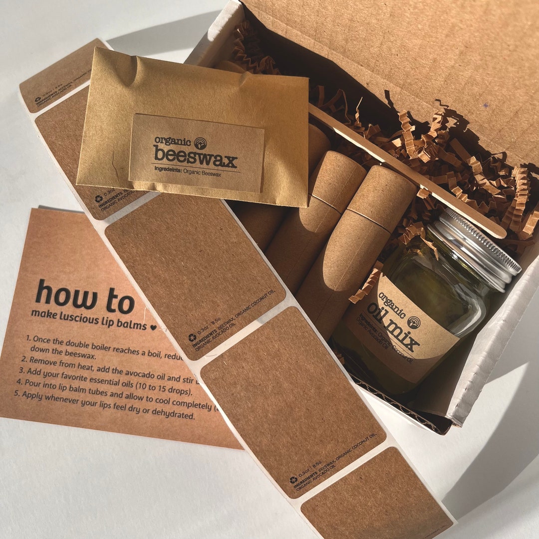 DIY Organic Beeswax Lip Balm Kit Eco-friendly All-natural Hydrating Lip ...