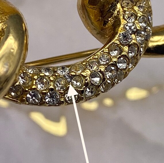 Christian Dior Brooch Pin Gold Tone And Rhinestone Br… - Gem