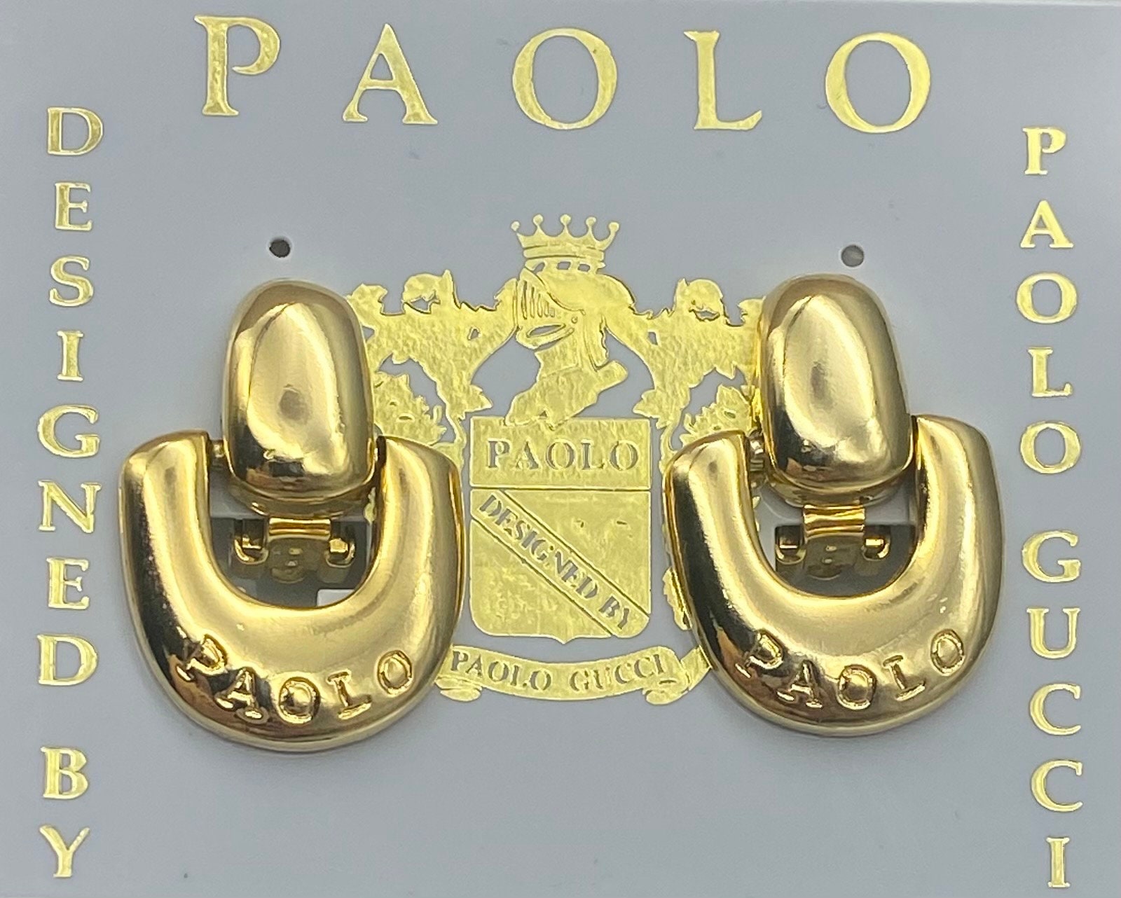 Signed Paolo Gucci Door Knocker Gold Tone Clip on Earrings - Etsy