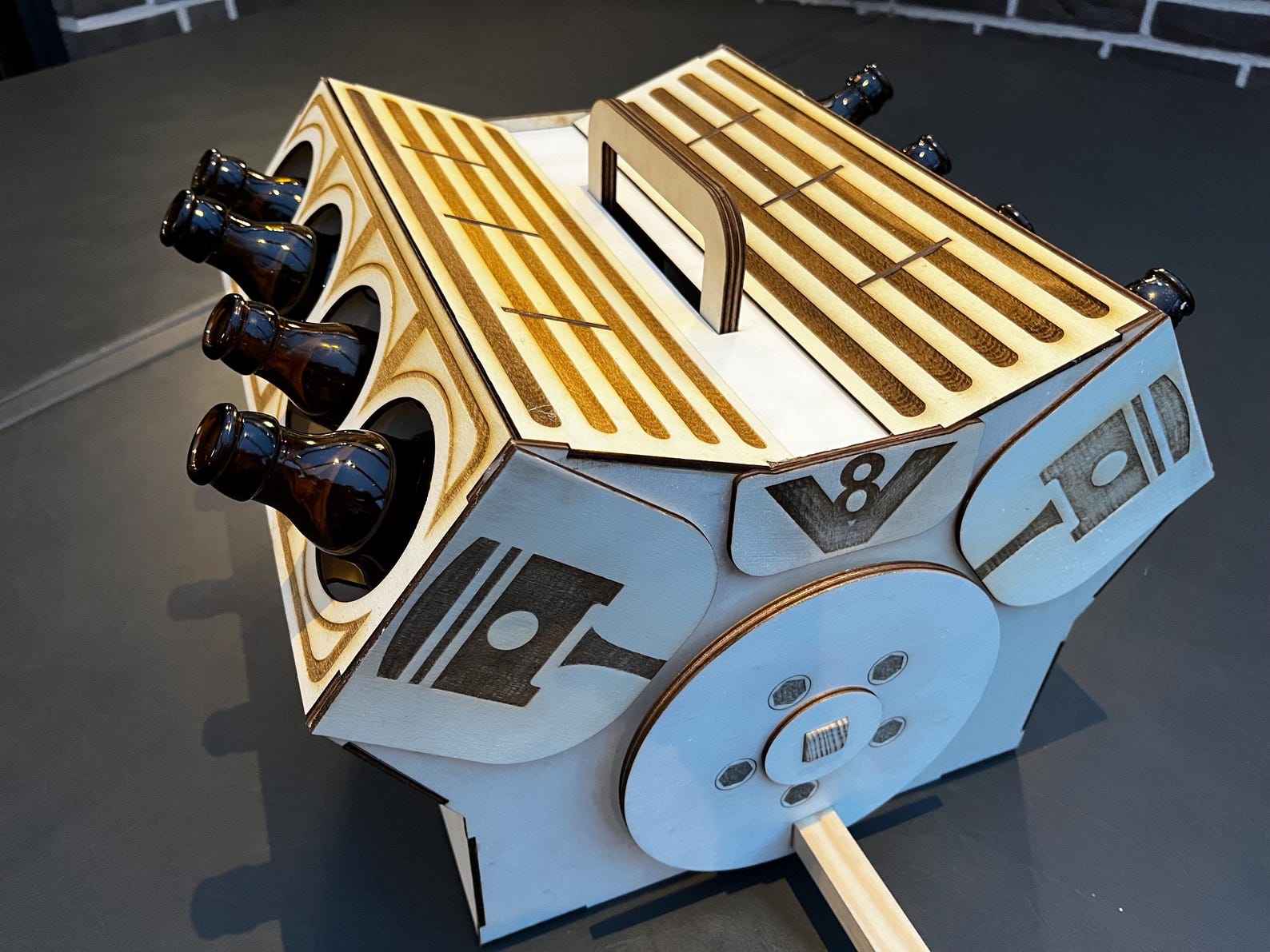 Beer Engine, Beer V8, Beer Carrier, Beer Caddy, Laser Cut File DXF, SVG ...