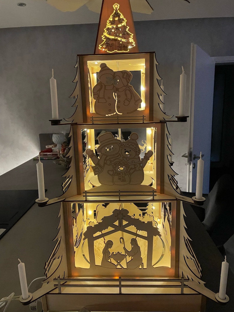 Weihnachtspyramide Lasercut Datei SVG DXF AI - Etsy.de