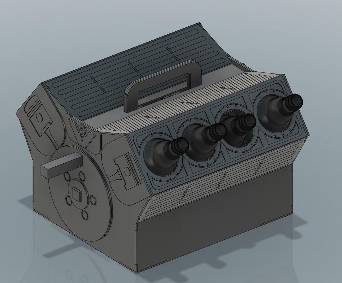 Beer Engine, Beer V8, Beer Carrier, Beer Caddy, Laser Cut File DXF, SVG ...