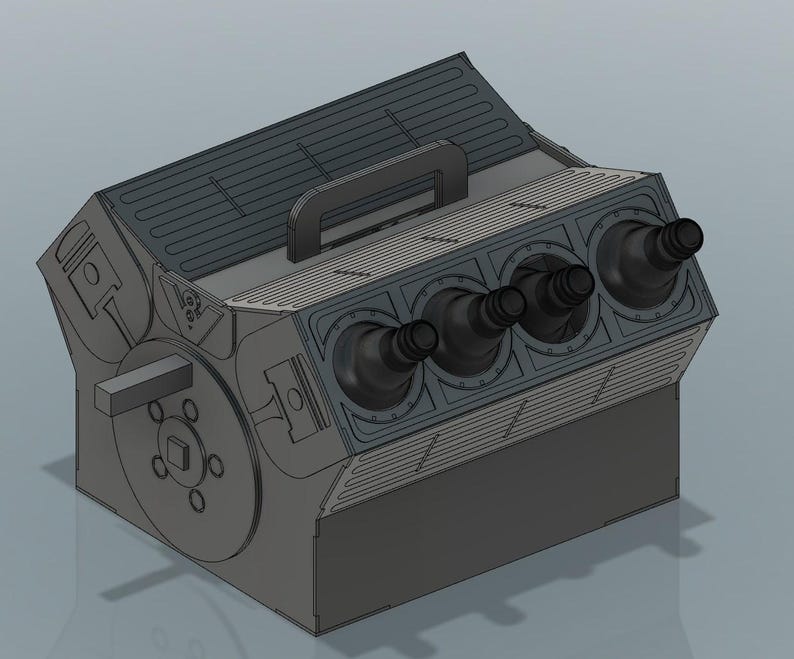 Beer Engine Beer V8 Beer Carrier Beer Caddy Laser Cut File DXF, SVG ...