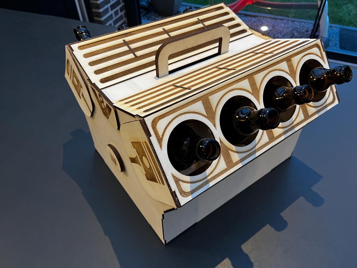 Beer Engine Beer V8 Beer Carrier Beer Caddy Laser Cut File DXF, SVG ...