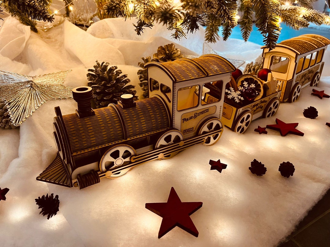 Christmas Train SVG, DXF, Lightburn, Lasercut File Laser Template - Etsy