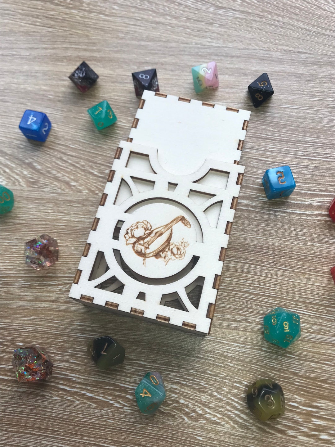 Bard Spell Card Deck Holder, Wooden Deck Holder, Laser Cut Deck Storage ...