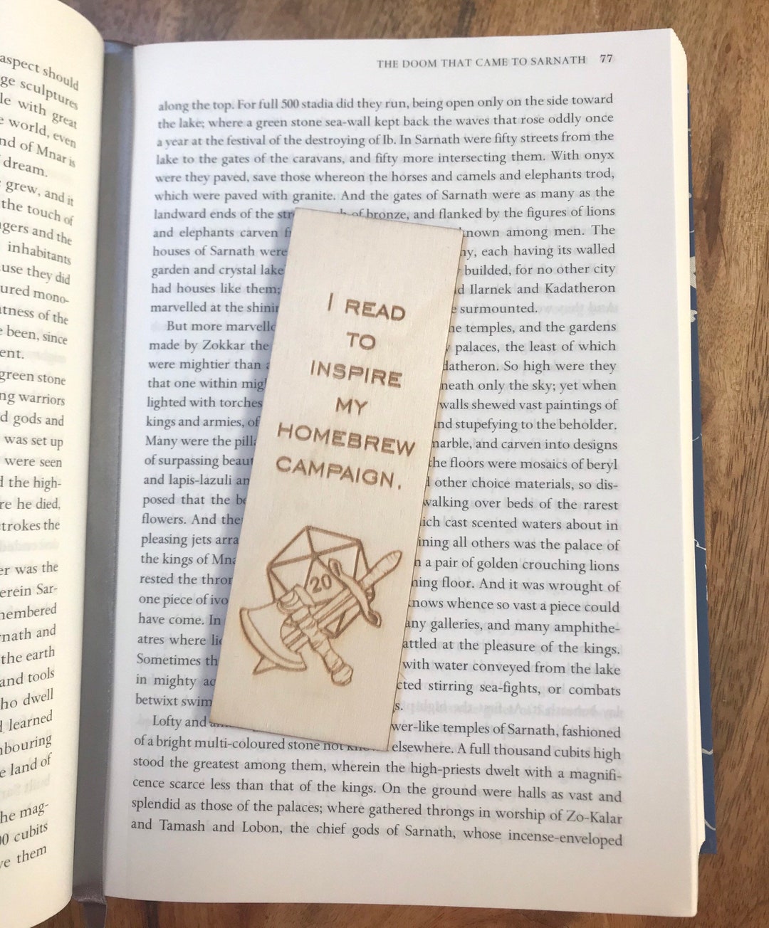 Engraved Wooden Bookmark, RPG Gamer Gift - Etsy