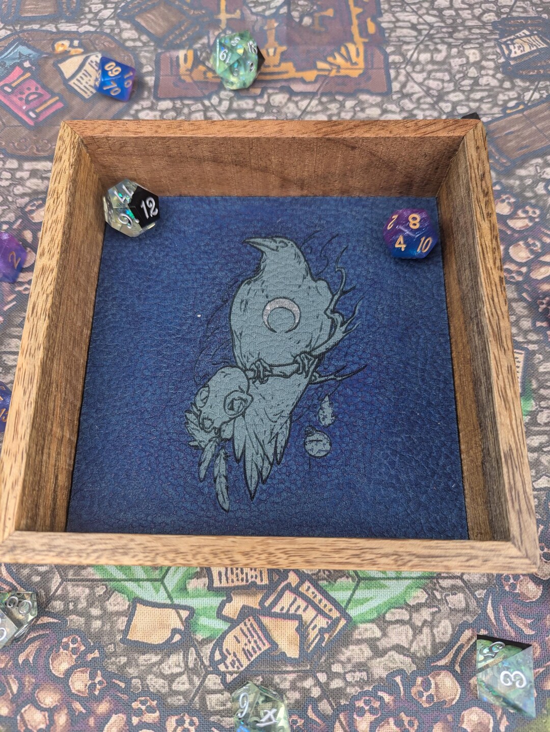 Moon Raven Dice Tray, Fsc Cert Mango Wood Ready to Ship - Etsy