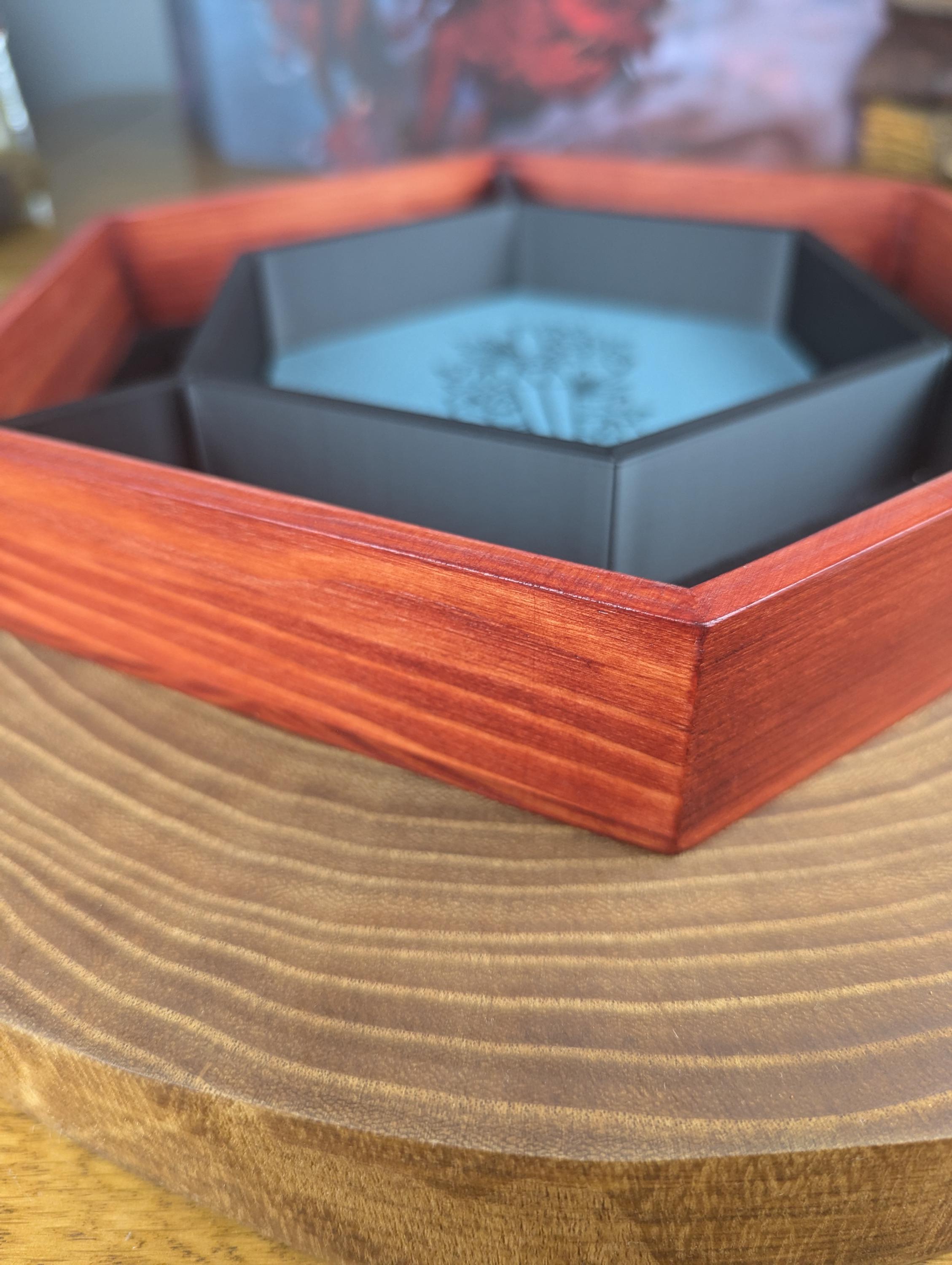 Rogue Dice Tray Extra Large Hexagonal Wooden Dice Tray With Dice ...