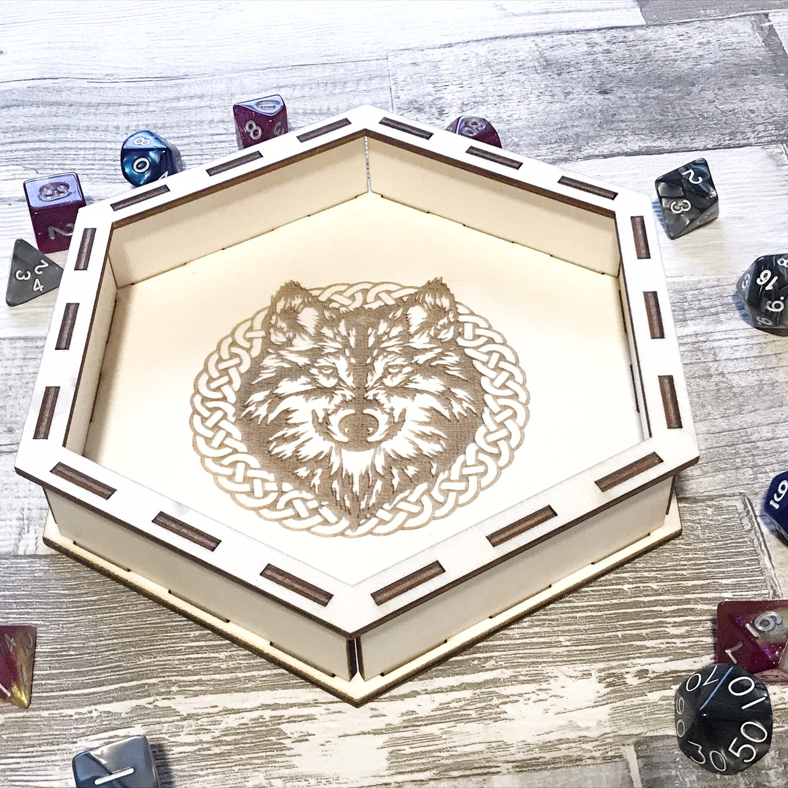 Wolf Dice Tray Engraved Wooden Dice Tray With Celtic Wolf - Etsy UK