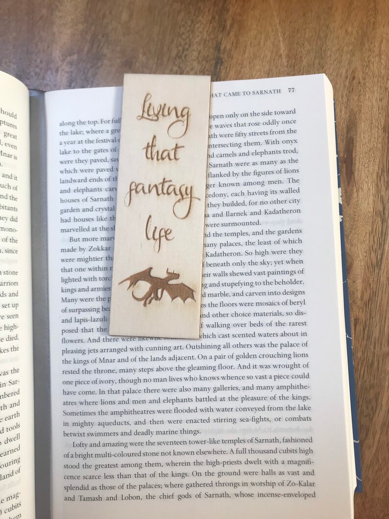 Fantasy Wooden Bookmark RPG Gamer Gift DM Gift Bookworm - Etsy