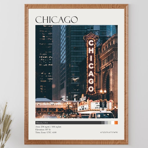 Chicago Wall Art Print Chicago Poster Minimalist Home Decor - Etsy