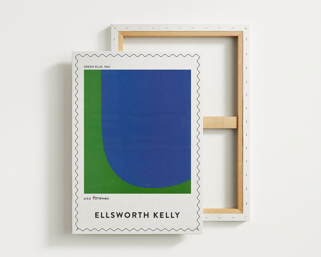 Ellsworth Kelly Print, Art Canvas Wall Art, Blue Green Large Abstract ...
