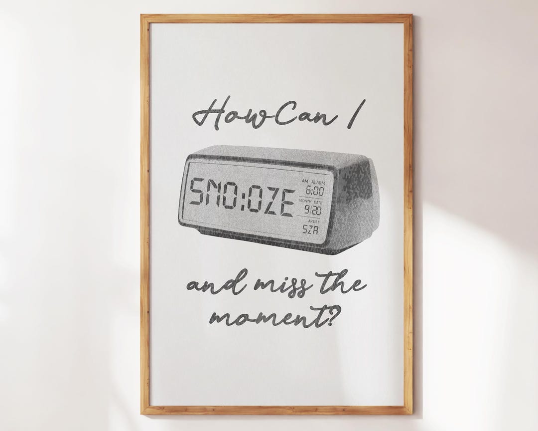 How Can I Snooze and Miss the Moment, Romantic Poster, Trendy Retro ...