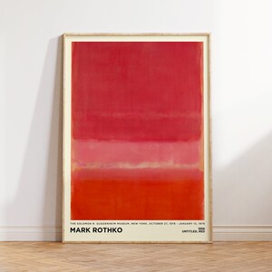 Set of 3 Wall Art Mark Rothko Print Red Pink Painting Large Abstract ...