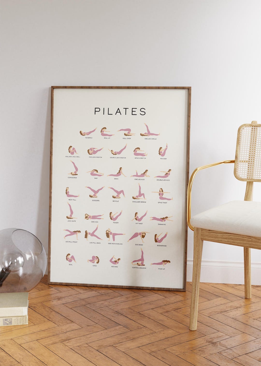 Pilates Wall Chart, Pilates Wall Art, Pilates Print, Pilates Studio ...