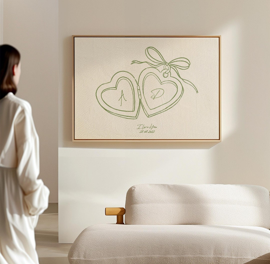 Custom Locket for Couple Anniversary Print, Personalized Couple Initial ...