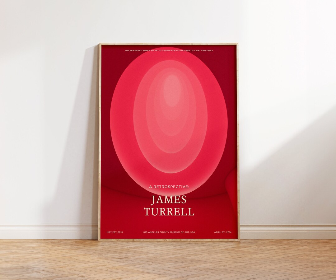 James Turrell Print, Red Light Poster, Modern Art Wall Art for Living ...