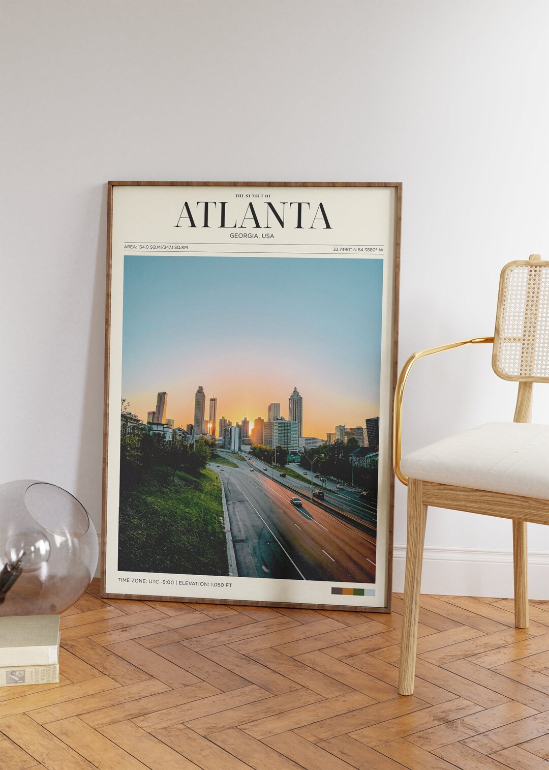 Travel Poster, Atlanta Poster, Vintage Posters in Atlanta Sunset Print ...