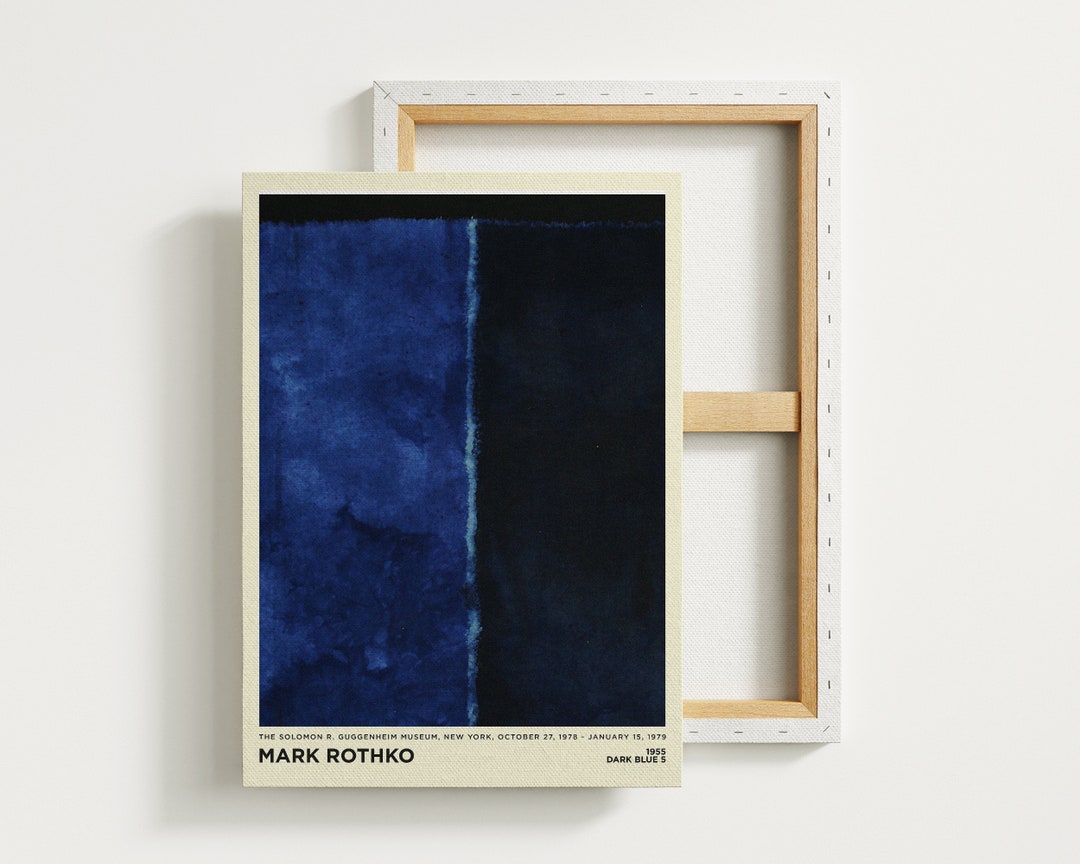 Mark Rothko Print Dark Blue Navy Painting Large Abstract Canvas Wall ...