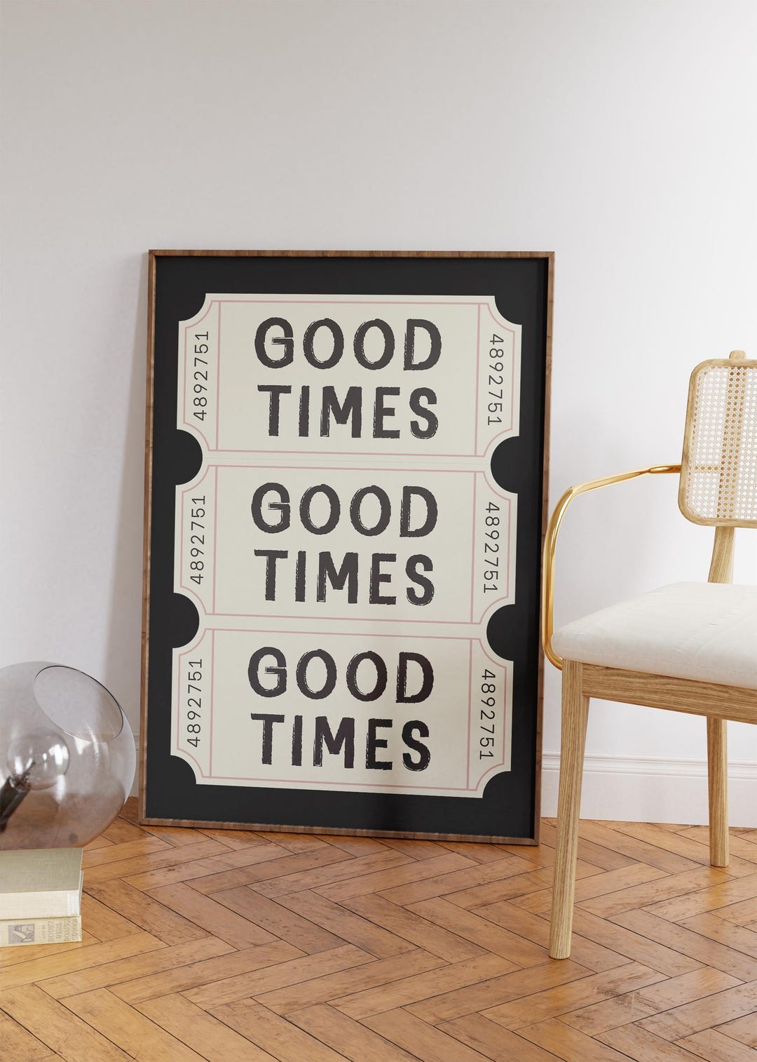 Good Times Print, Trendy Bedroom Wall Art, Cute Tickets Illustration ...