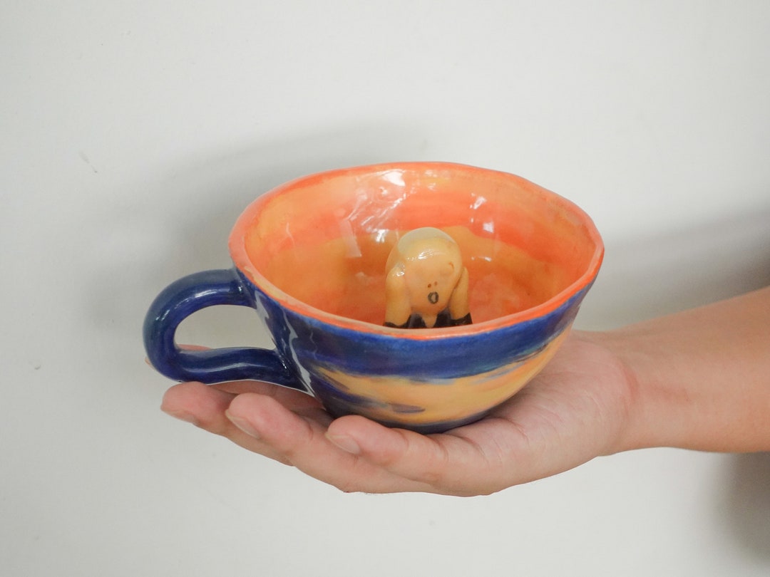 The Scream Ceramic Mug, Edvard Munch Mug, Pottery Mug, Coffee Mug, Gift ...