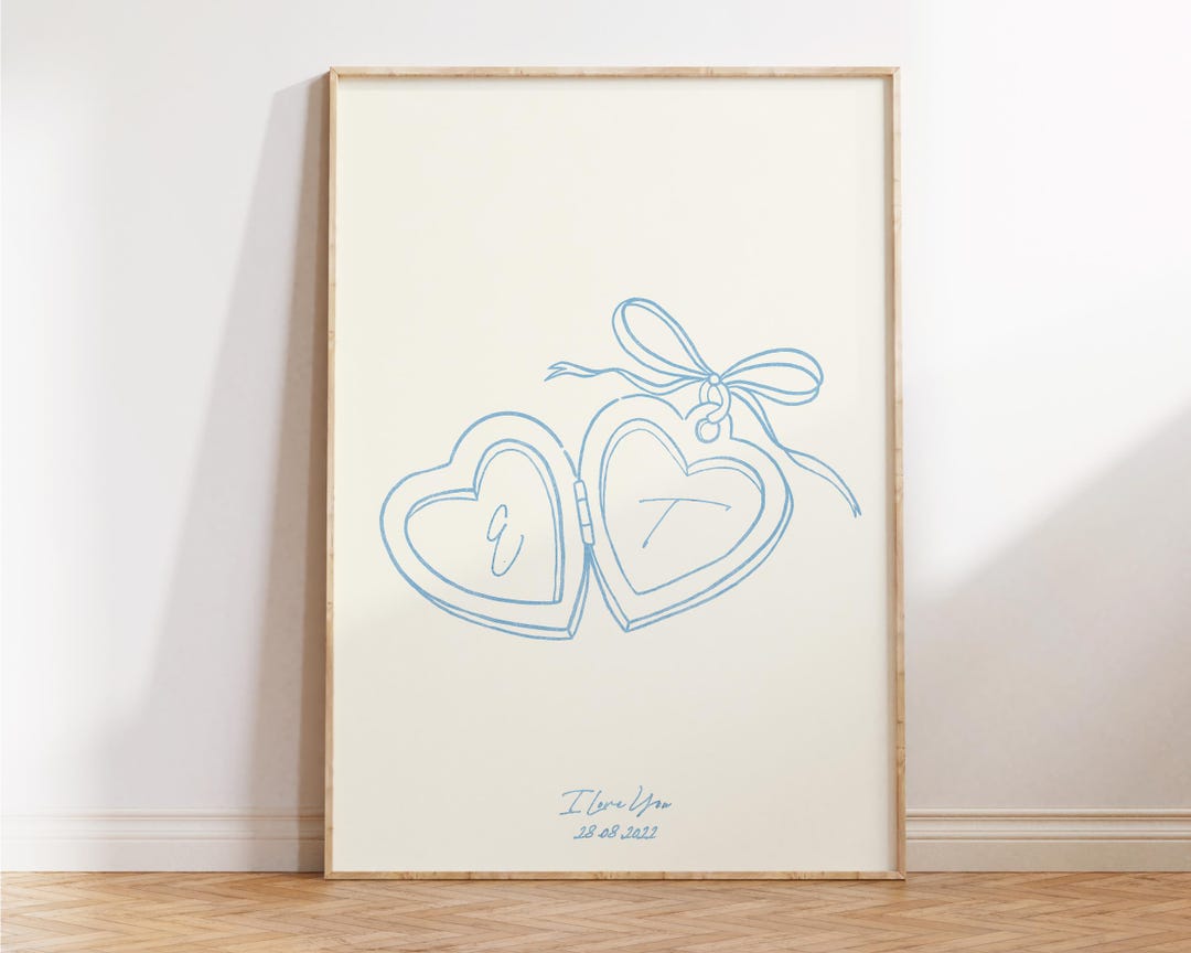 Custom Locket for Couple Anniversary Print, Personalized Couple Initial ...